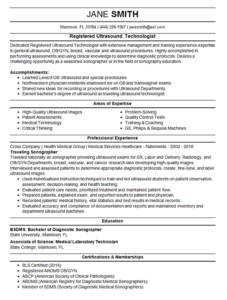 Ultrasound Resume Example - Medical Sonographer